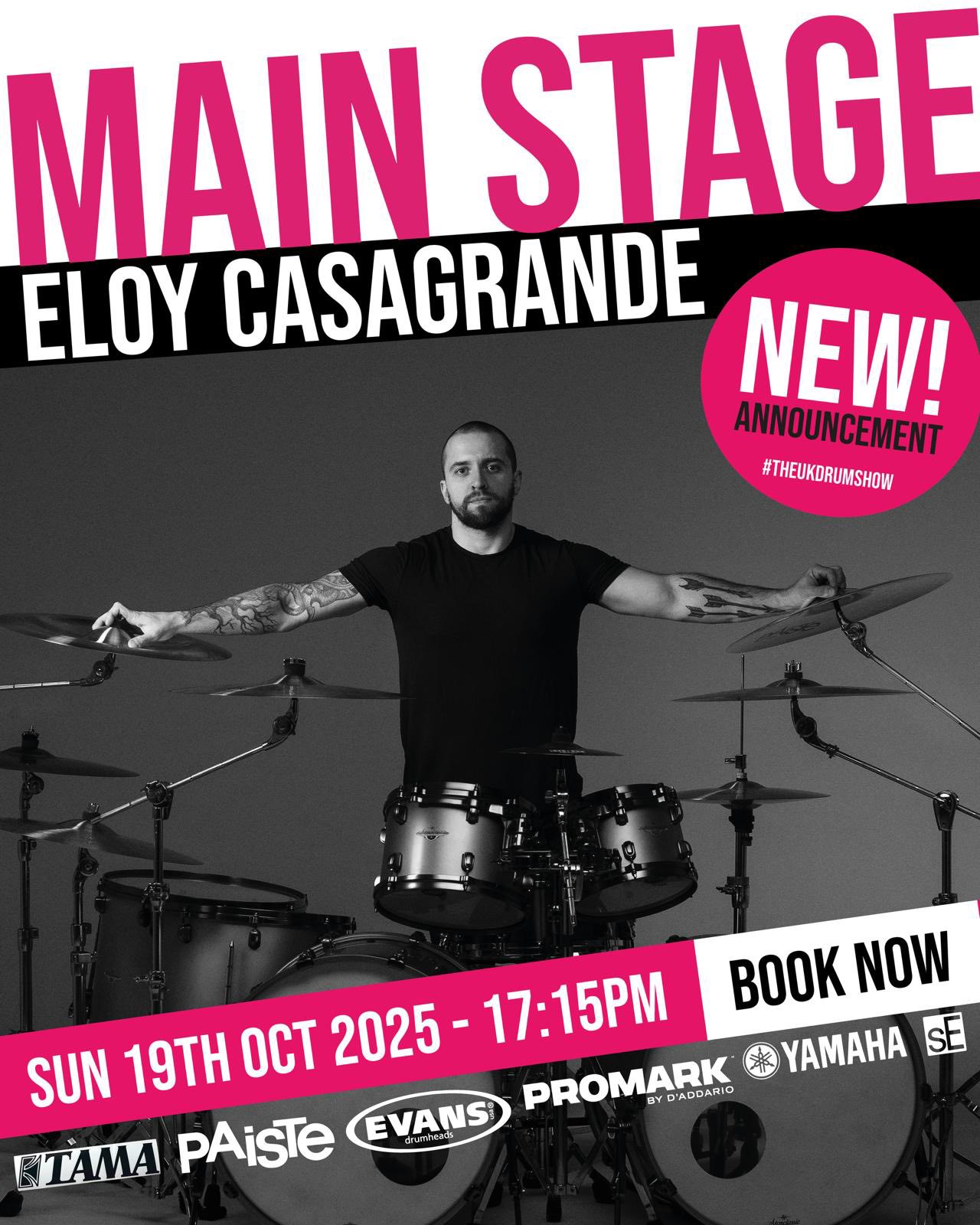 ELOY CASAGRANDE CONFIRMED FOR THE UK DRUM SHOW 2025! - Drummer's Review